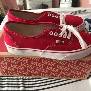 Vans | Shoes | Red Authentic Vans | Poshmark